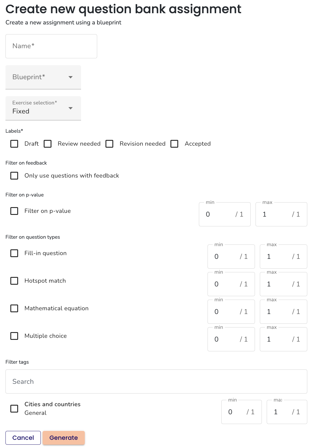 Create a question bank assignment – Ans