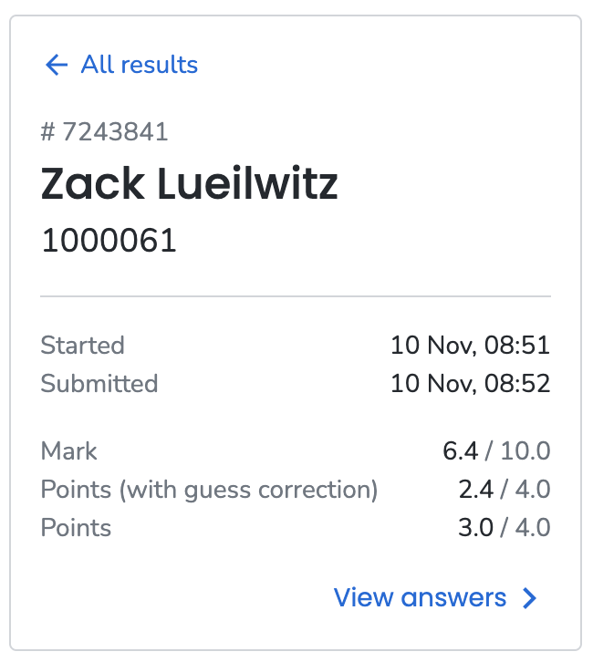 Guess correction – Ans