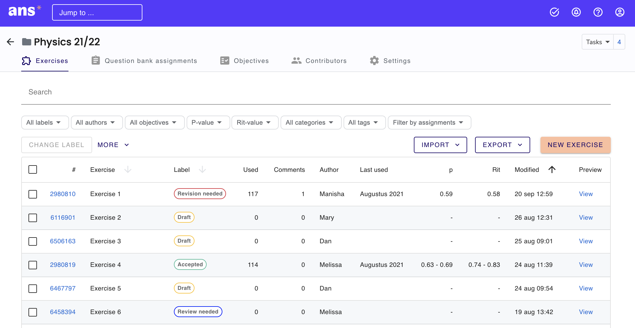Manage Question Banks Ans